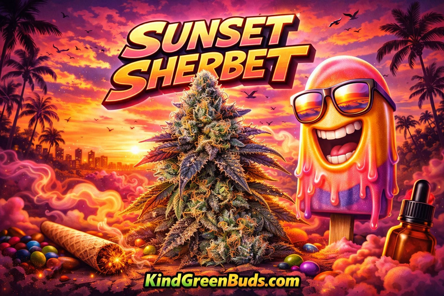Sunset Sherbet Marijuana Strain - Kind Green Buds