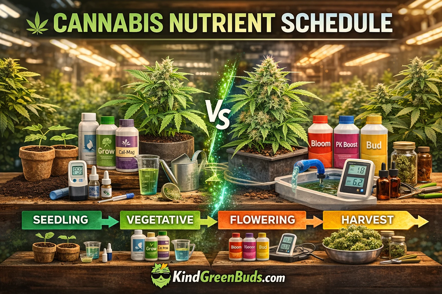 Cannabis Nutrient Schedule - Kind Green Buds