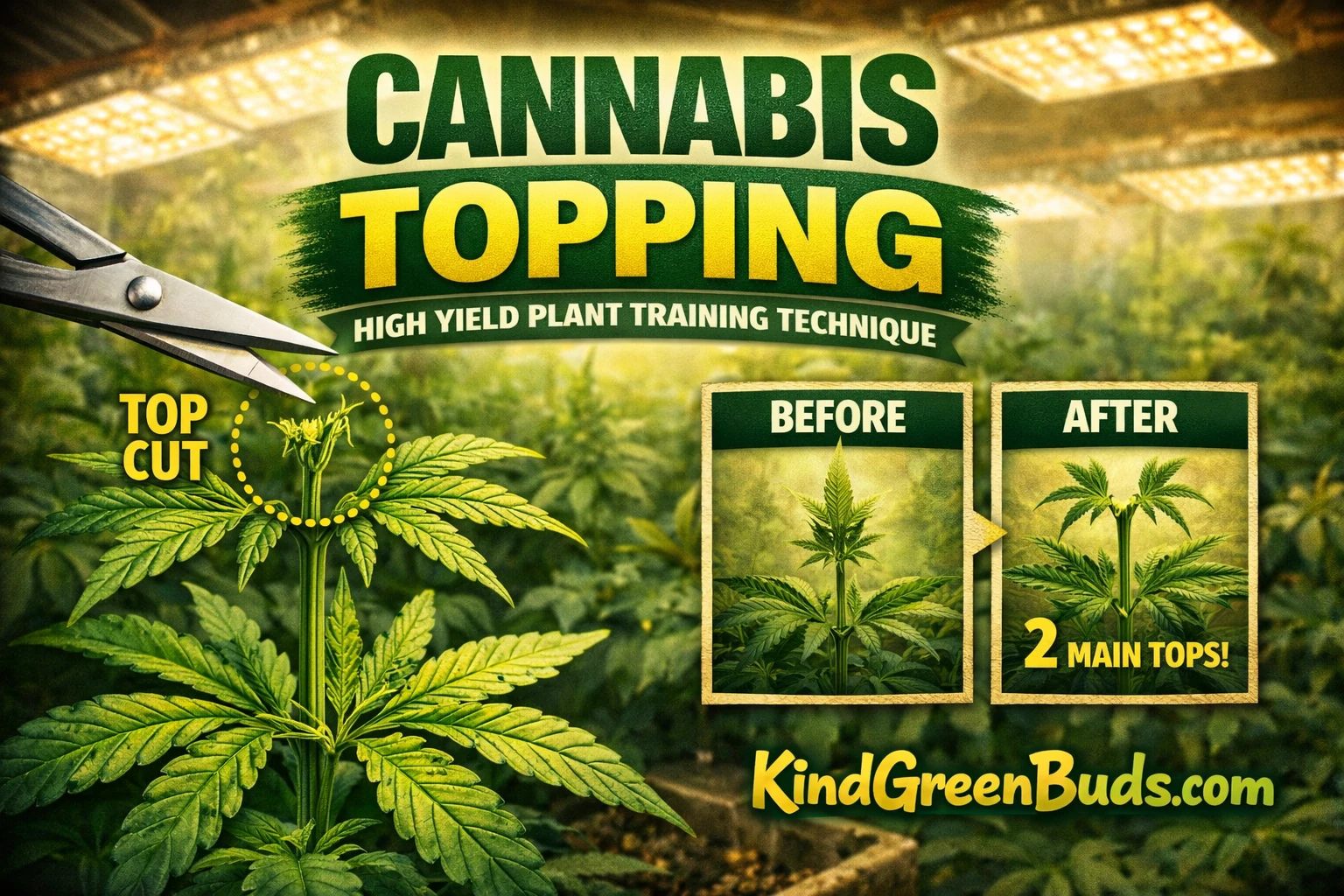 Topping Cannabis Plants - Kind Green Buds